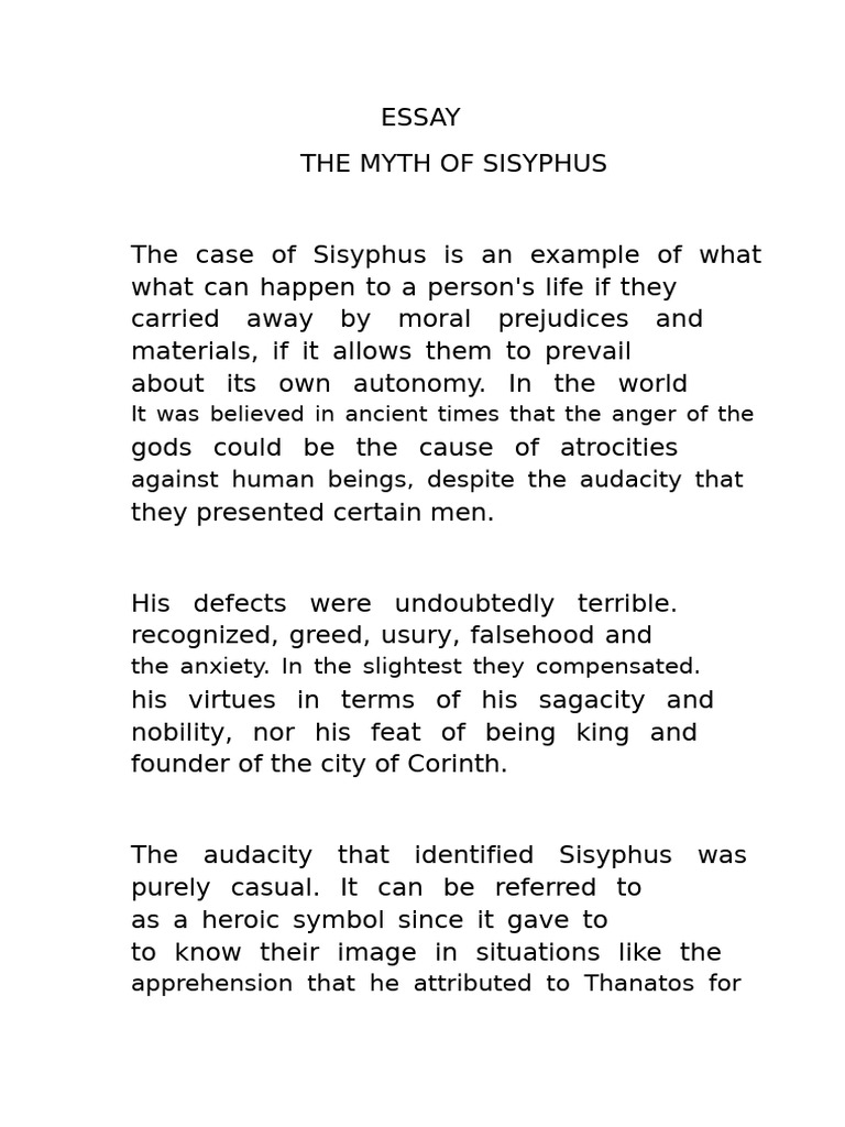 Essay - Myth of Sisyphus | PDF