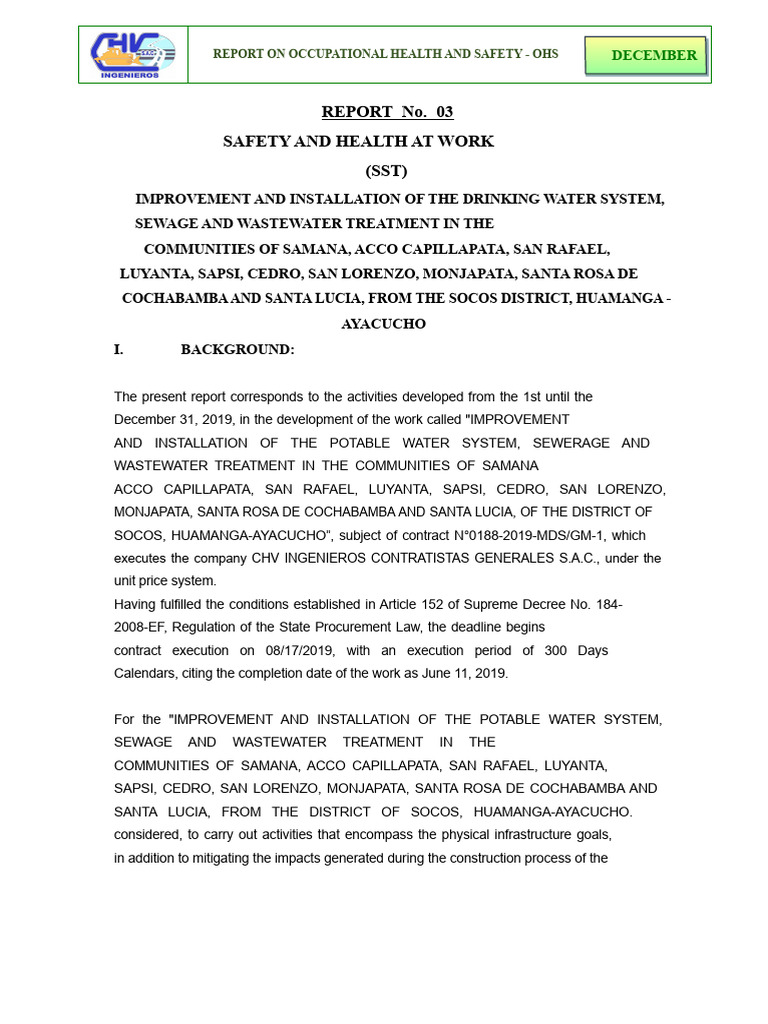 REPORT No. 03 SST | PDF | Occupational Safety And Health | Personal ...