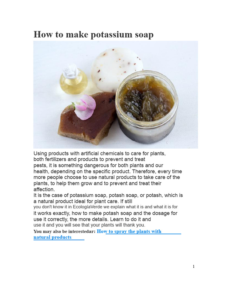 How to Make Potassium Soap | PDF | Potassium | Chemistry
