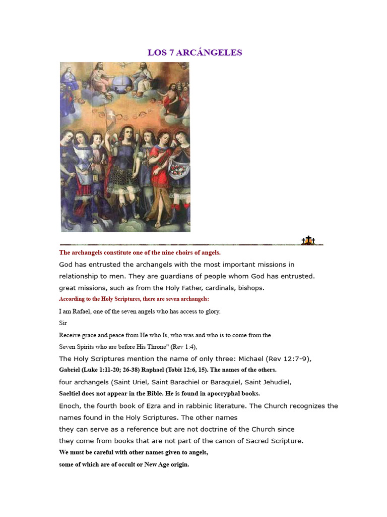 The 7 Archangels | PDF | Archangel | Religious Belief And Doctrine