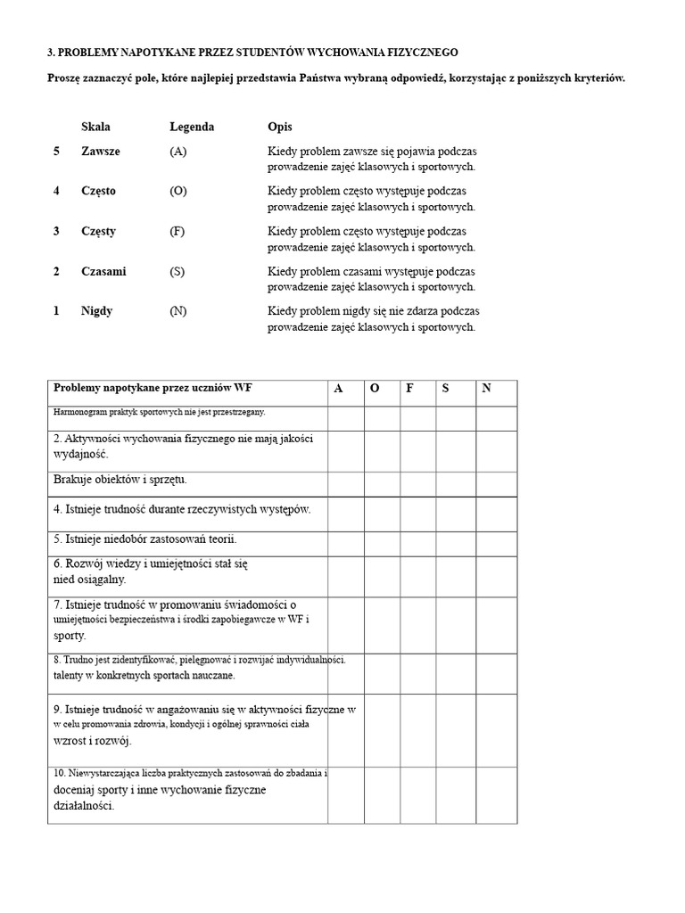 Kwestionariusz | PDF