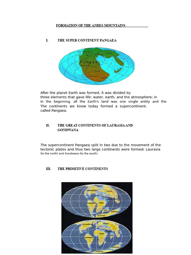 Formation of The Andes Mountain Range | PDF | Andes | Volcano