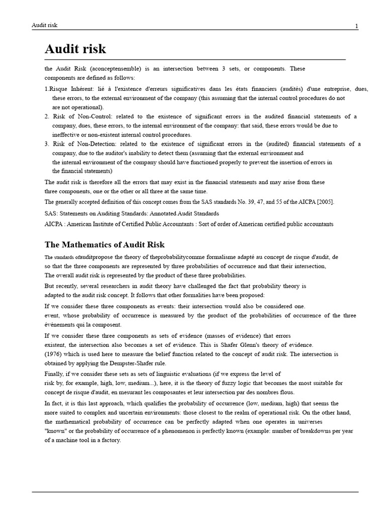 Audit risk | PDF | Audit | Risk