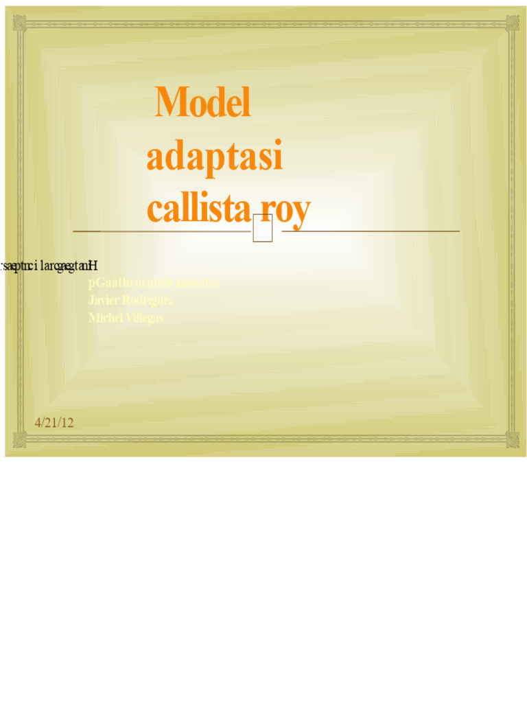 Model Adaptasi Callista Roy dalam Keperawatan | PDF
