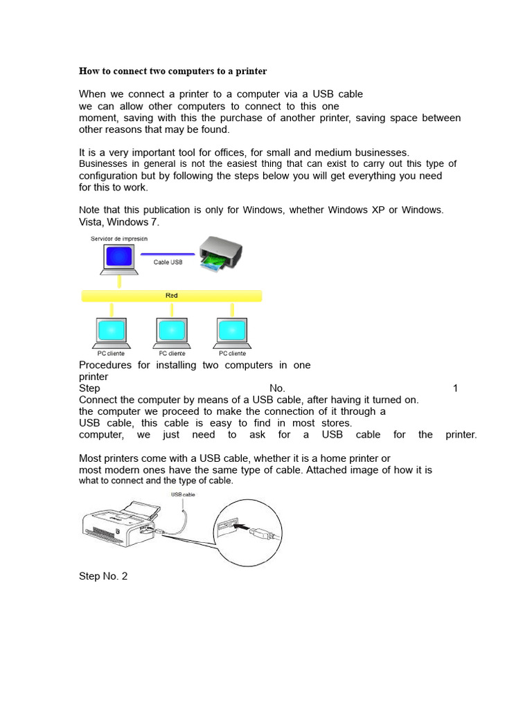 How to Connect Two Computers to One Printer | PDF | Printer (Computing ...