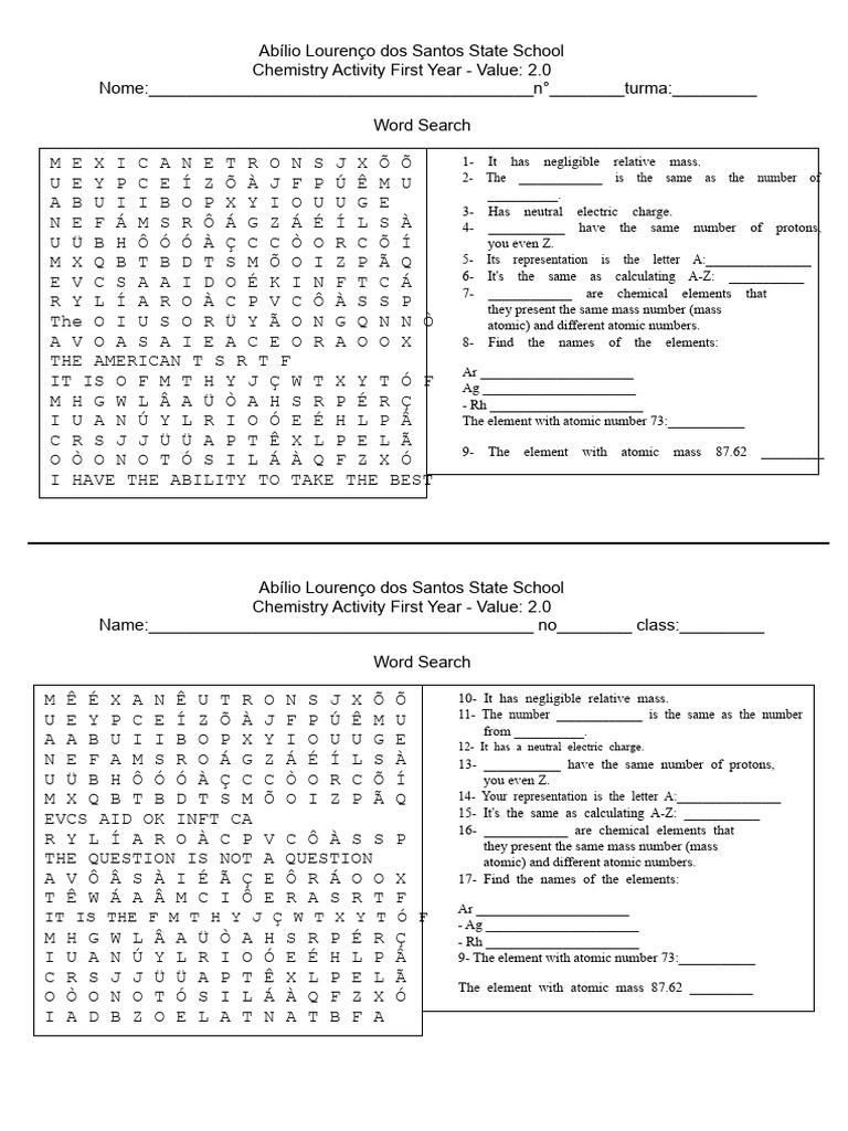 Periodic Table Activity First Year | PDF | Chemical Elements | Chemistry