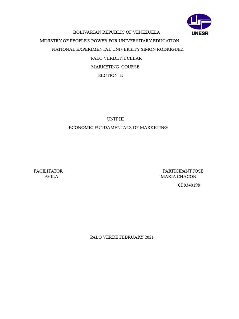 Unit III Marketing Economic Fundamentals of Marketing | PDF | Demand ...