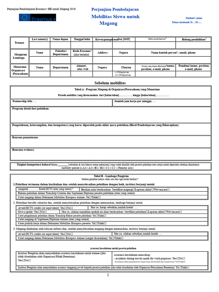 Perjanjian E-Learning Magang | PDF