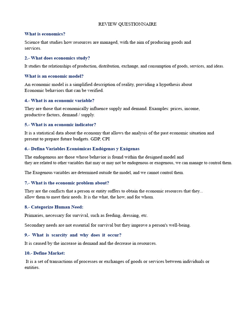 Economics Overview and Key Concepts | PDF | Economics | Economic System