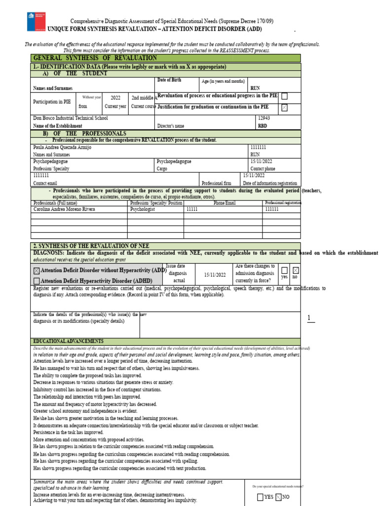 Revaluation Form - TDA | PDF | Teaching Mathematics | Attention Deficit ...
