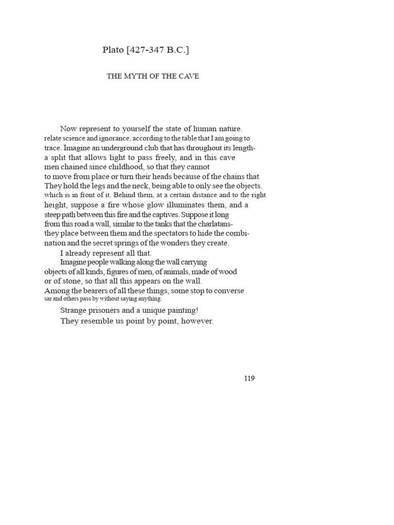 Plato's Allegory of the Cave Explained | PDF