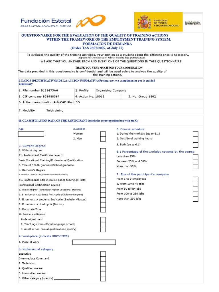 Questionnaire | PDF | Vocational Education | Distance Education