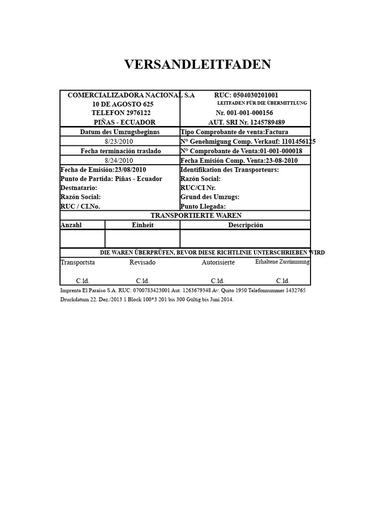 Muster für das Begleitdokument | PDF
