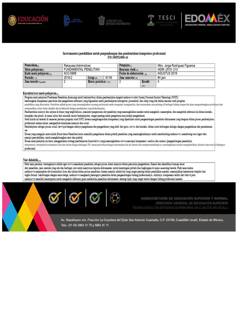 Instrumentasi Didaktik Dasar Penelitian (2) | PDF