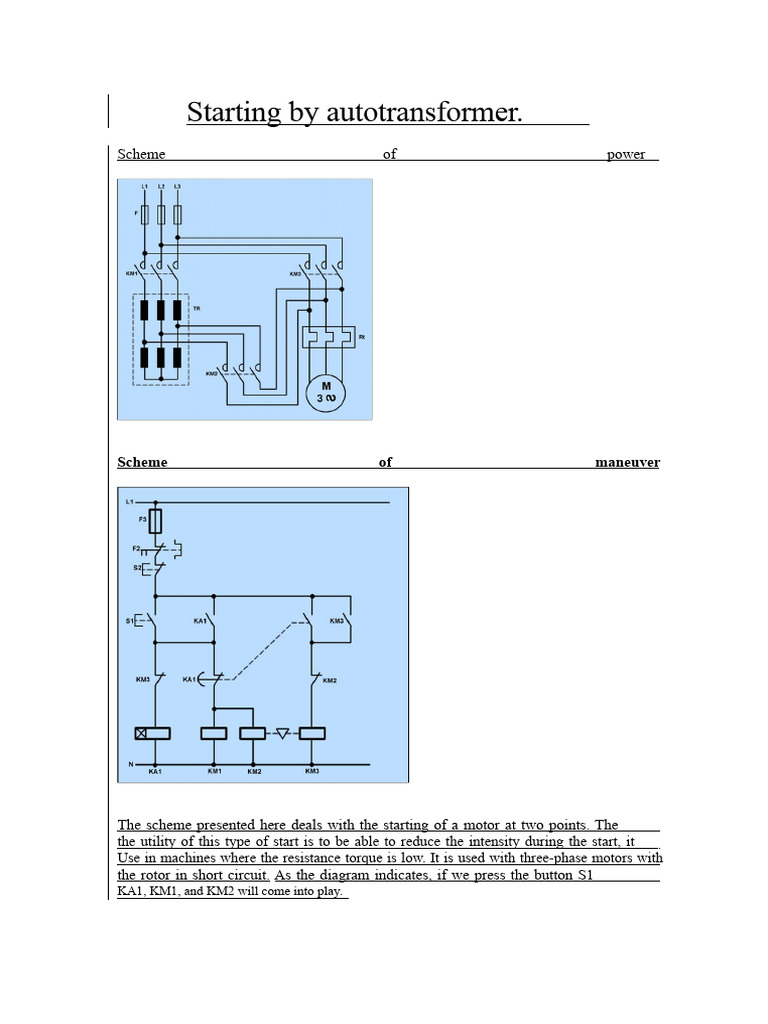 Starting by Autotransformer | PDF | Electric Motor | Direct Current