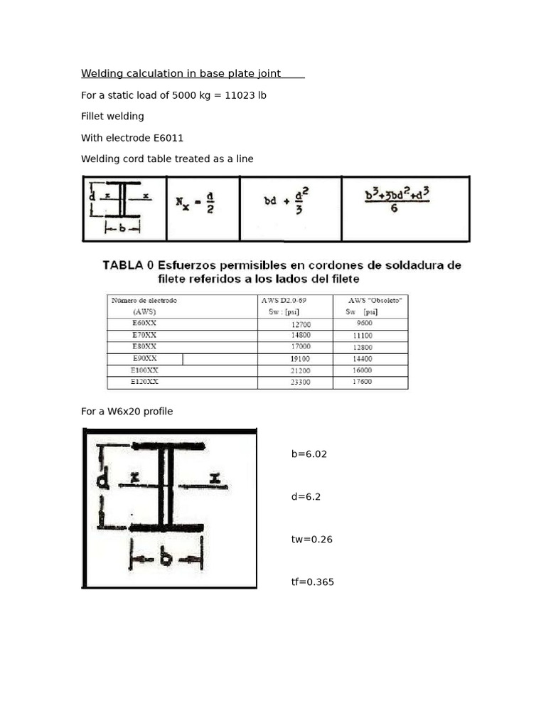 Welding Calculation in Base Plate Joint | PDF