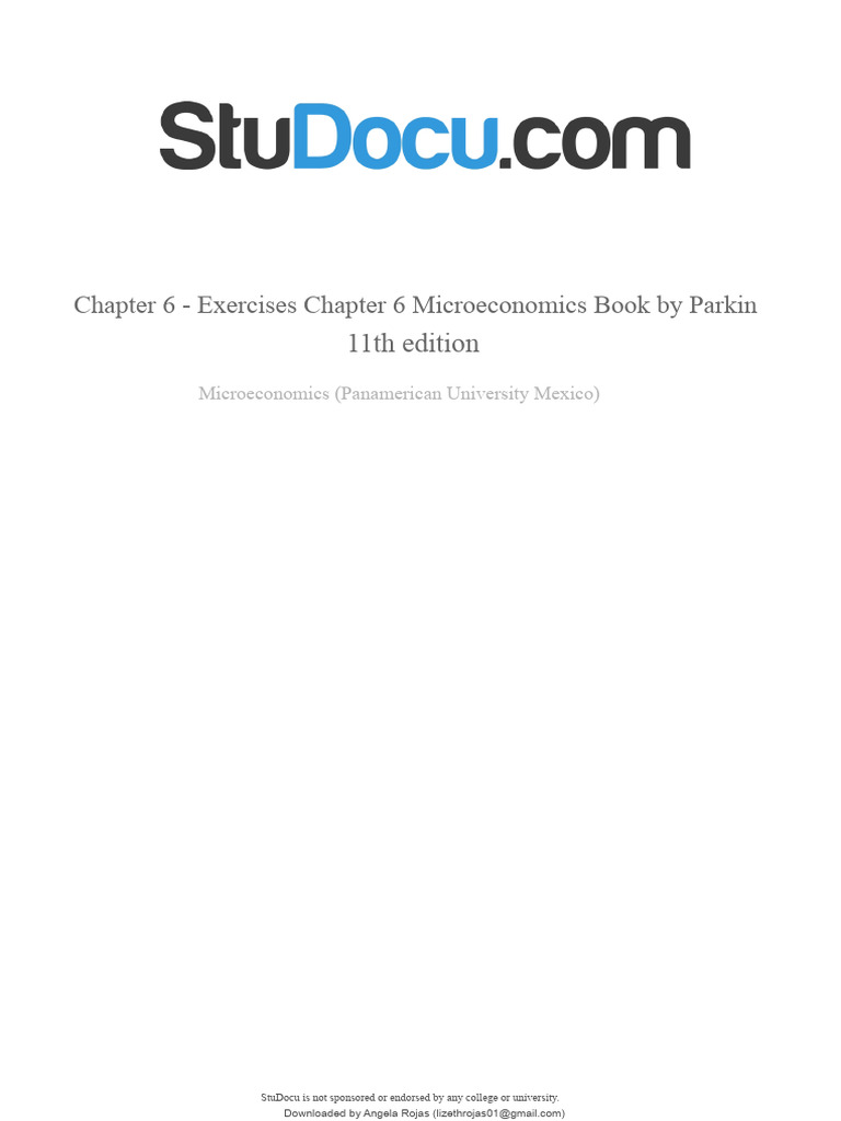 Chapter 6 Exercises Chapter 6 Microeconomics Book by Parkin 11th Edition | PDF | Labour ...