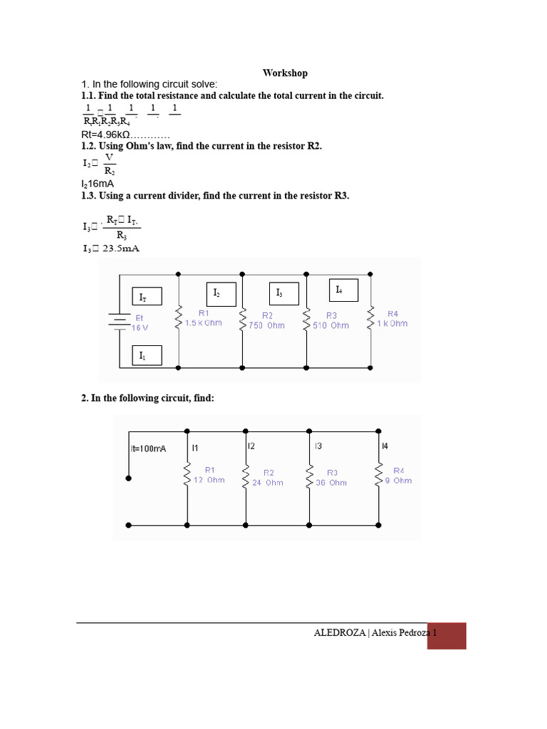 Parallel Workshop | PDF | Series And Parallel Circuits | Electrical Network