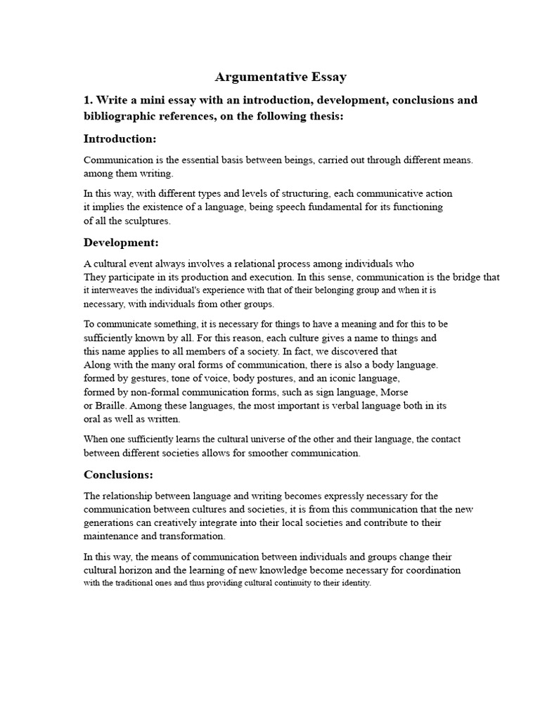 Argumentative Essay | PDF | Communication | Essays