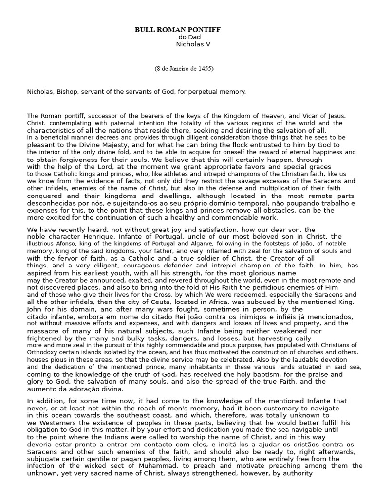 Papal Decree on Faith and Exploration | PDF | Pope