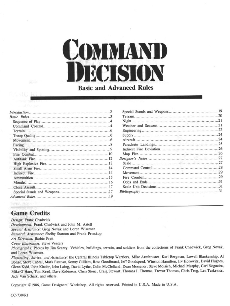 Wargame - Command Decision (GDW) | PDF | Wargames | Tabletop Games