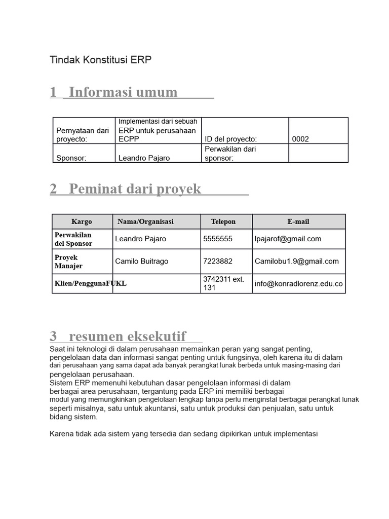 Contoh Akta Konstitusi ERP | PDF