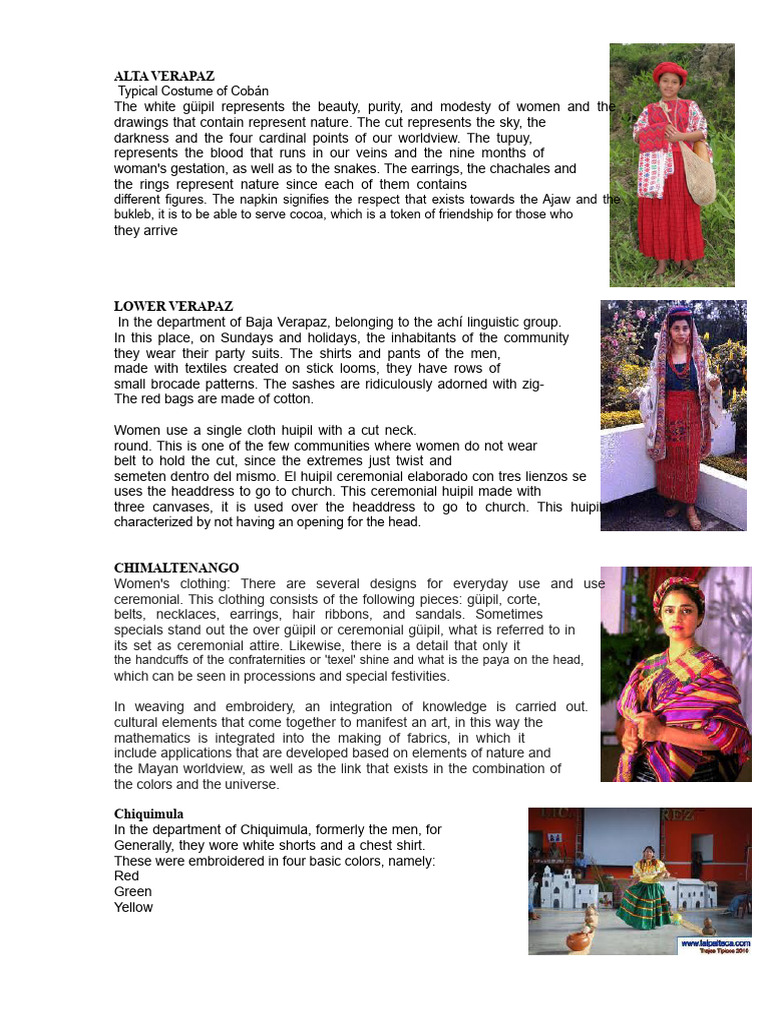 Typical Costumes of Guatemala | PDF | Embroidery | Clothing