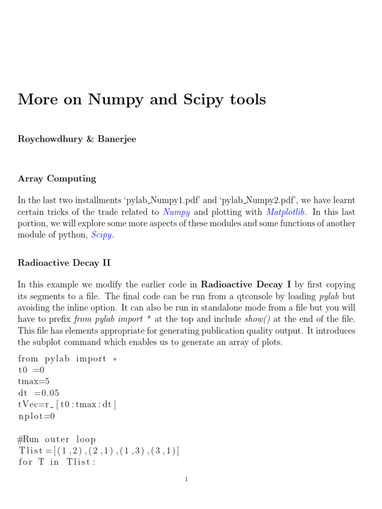 Pylab_Numpy_Scipy | PDF | Mathematical Relations | Theoretical Computer Science