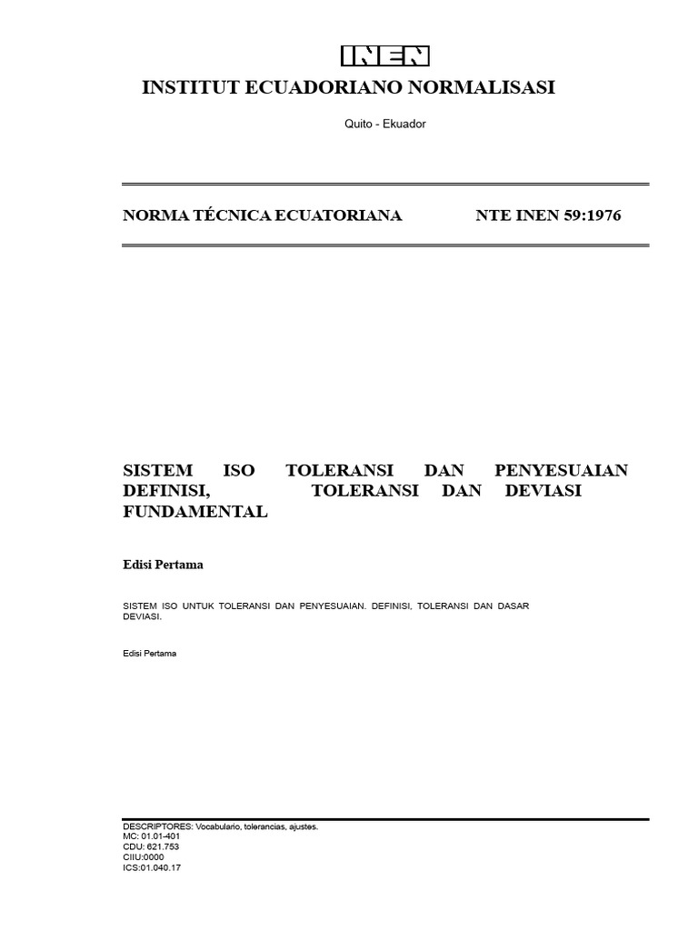 Sistem ISO Toleransi dan Penyesuaian | PDF