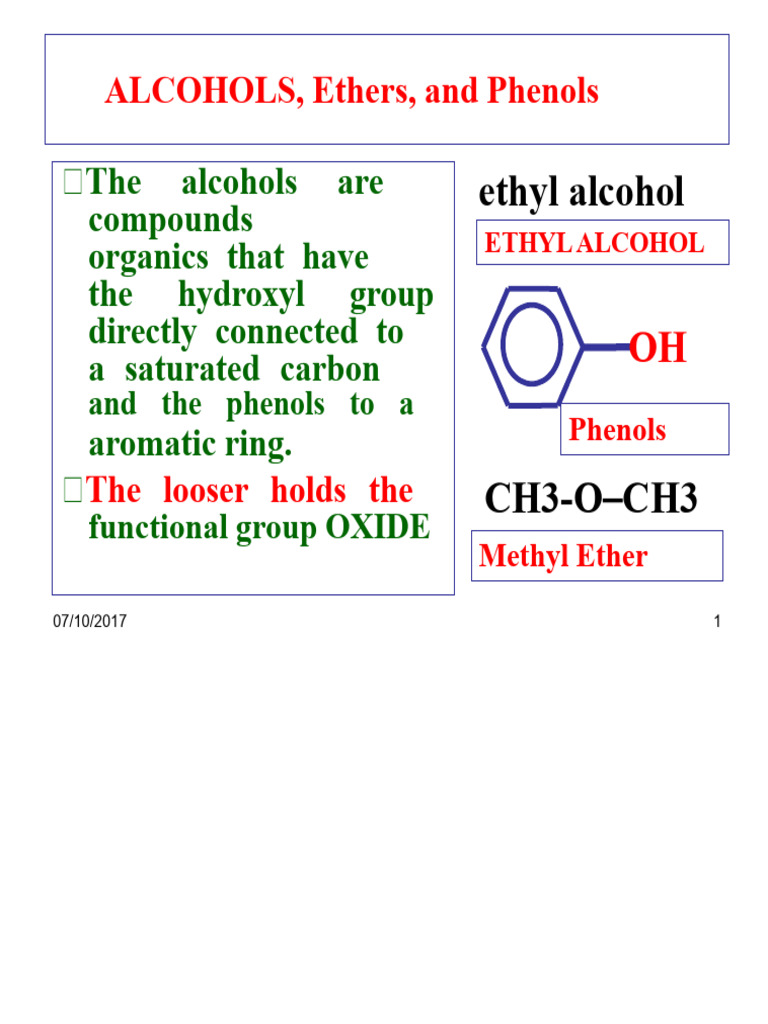 ALCOHOLS, Ethers and Phenols 207 II v.2 PDF | PDF | Ethanol | Ether