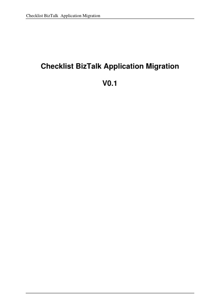 Checklist BizTalk Application Migration | PDF | Server (Computing) | Microsoft Sql Server