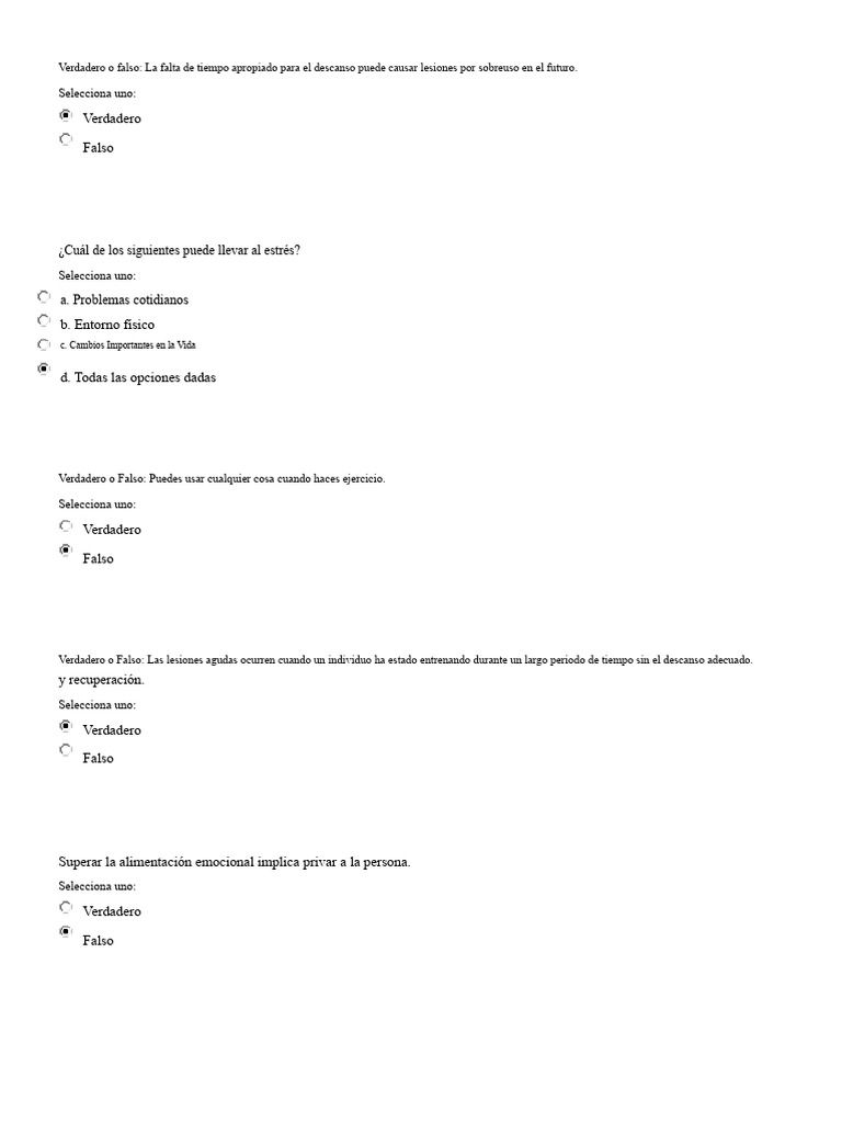 Pedh Exam | PDF | Estrés (biología) | Aptitud física