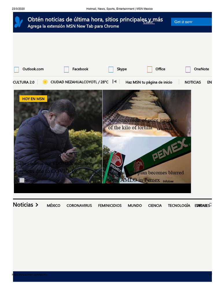 Hotmail, News, Sports, Entertainment - MSN Mexico | PDF | Msn | Microsoft