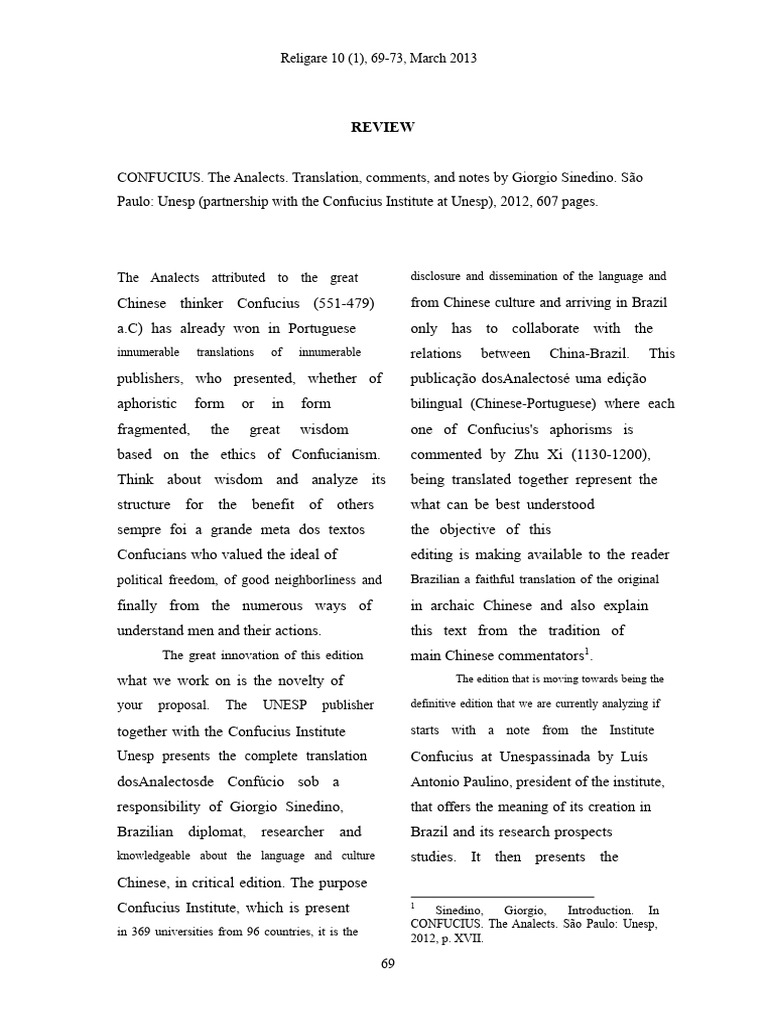 Bilingual Edition of Confucius' Analects | PDF | Analects | Confucius