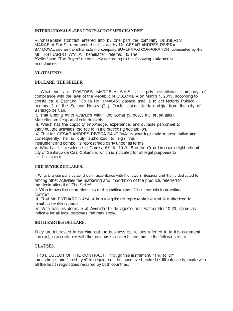 International Merchandise Sales Contract | PDF | Arbitration | Private Law