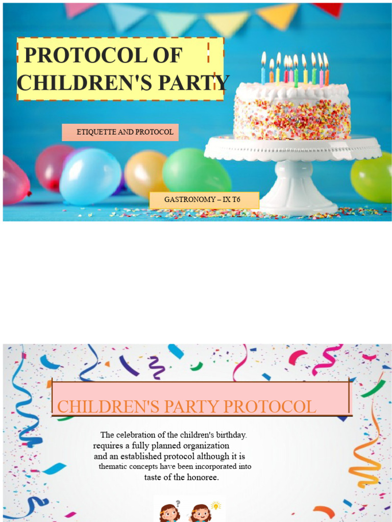 465666917-Children's Party Protocol-Official | PDF | Birthdays