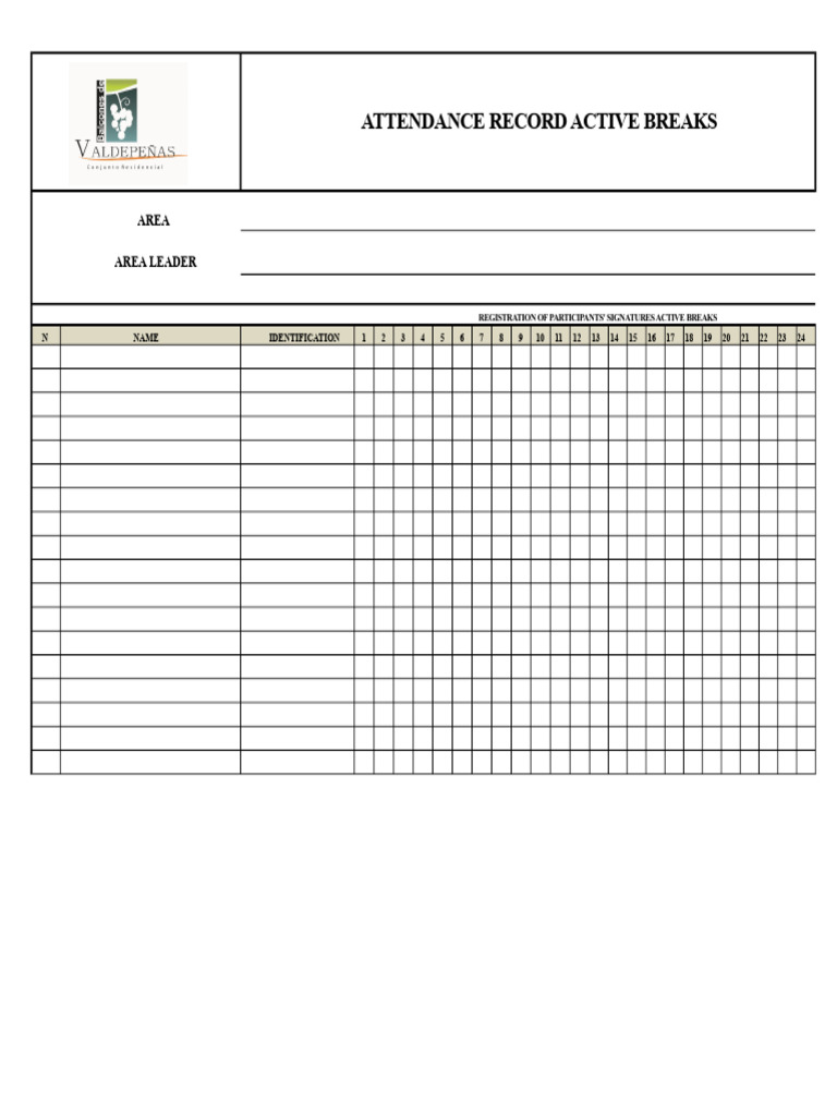 Active Breaks Format For Monthly | PDF