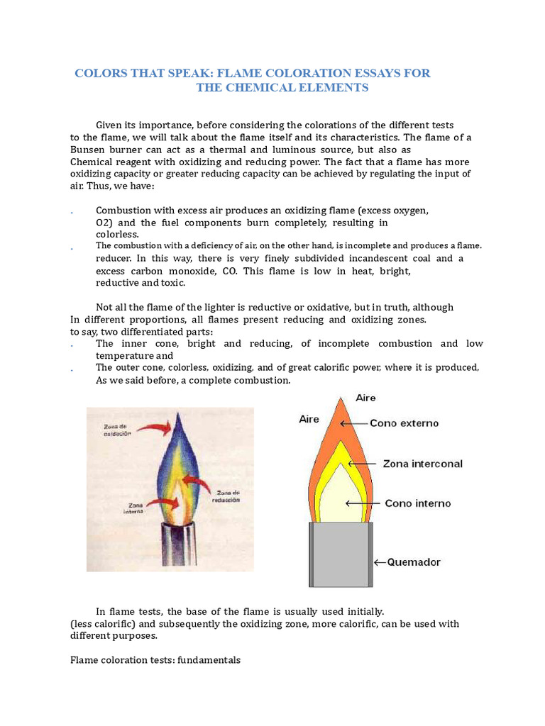 Flame Coloration Tests for Elements | PDF | Emission Spectrum | Combustion