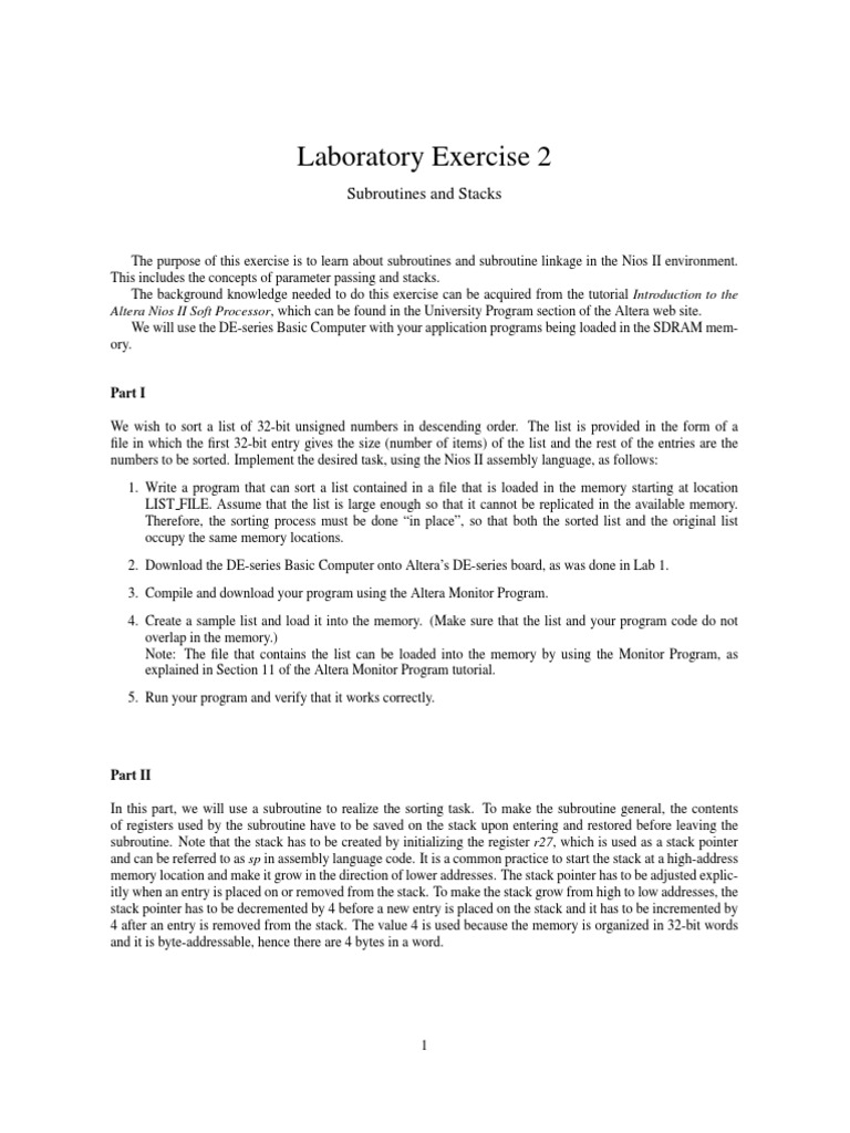 Lab 2 Pdf Subroutine Pointer Computer Programming