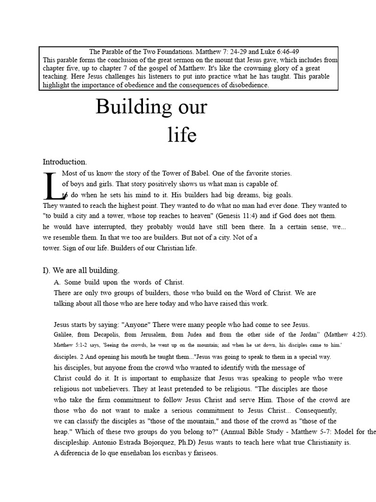 Building on Christ or Sand? | PDF | Jesus | Disciple (Christianity)