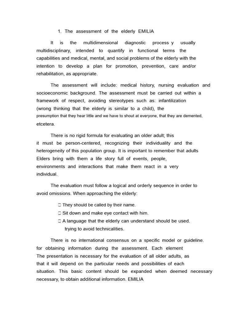 Elderly Assessment and Health Promotion Guide | PDF | Major Depressive ...