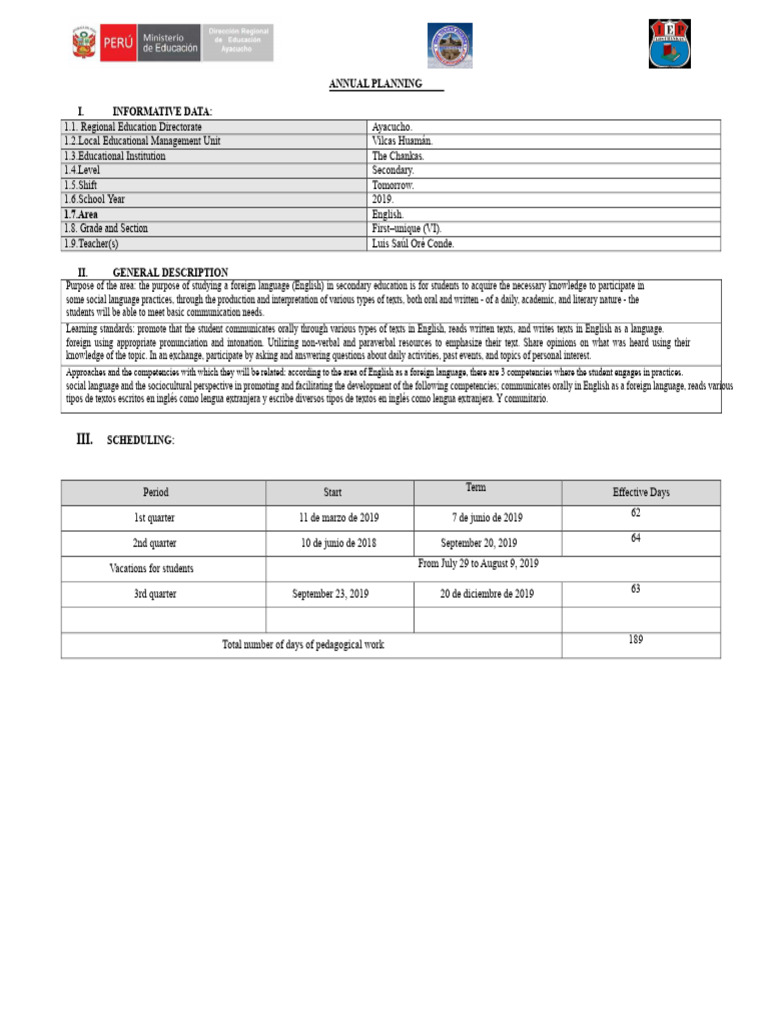 English Curriculum Planning 2019 | PDF | Information | Teachers