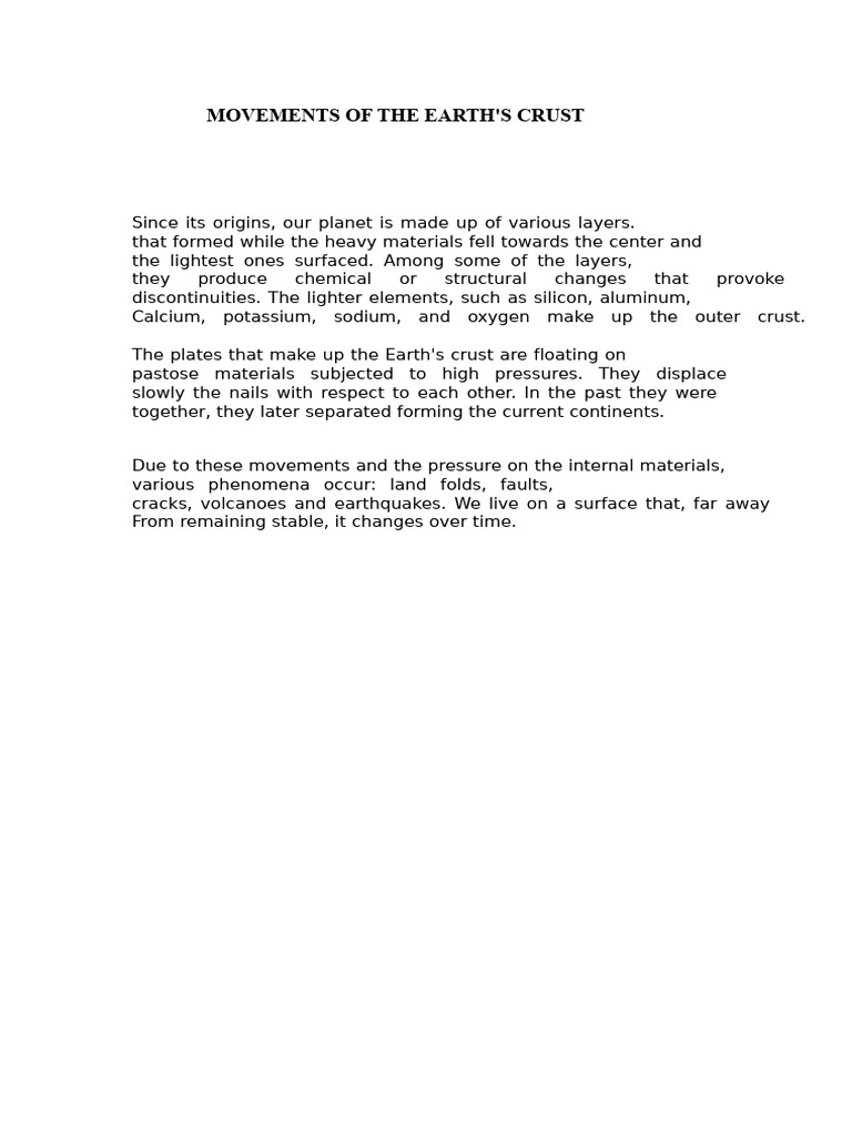 Movement of the Earth's Crust | PDF | Volcano | Lava