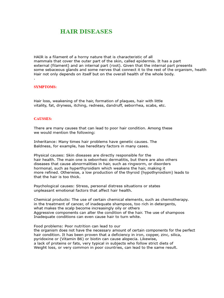 Hair Diseases | PDF | Hair Loss | Hair