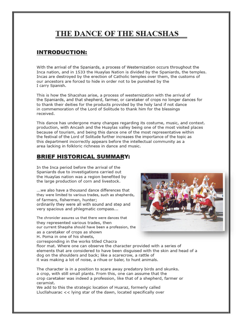 REVIEW OF THE HUAYLAS DANCE | PDF