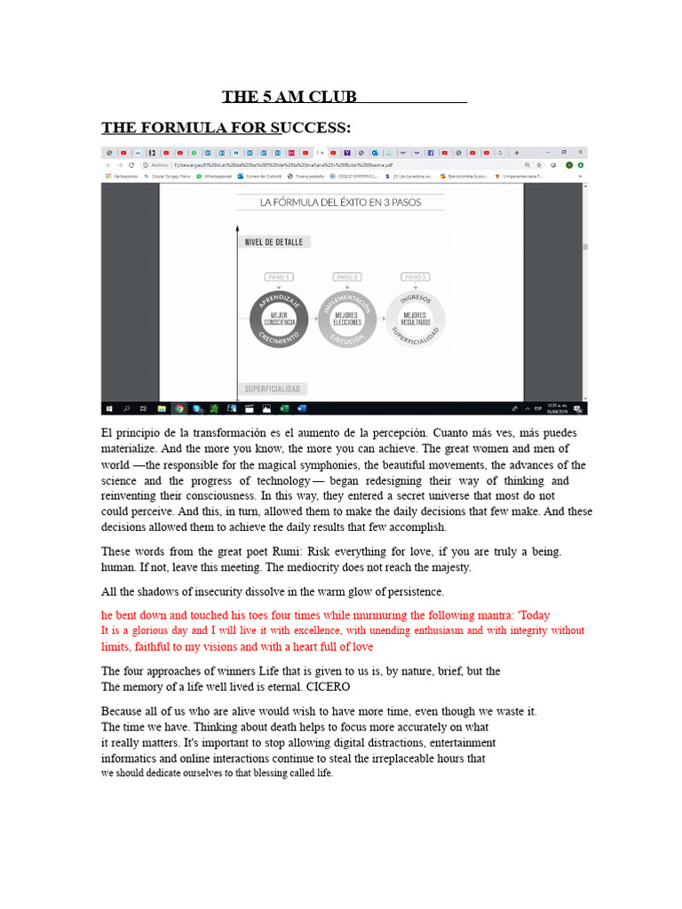 Mastering Success: The 5 AM Club Principles | PDF | Reality ...
