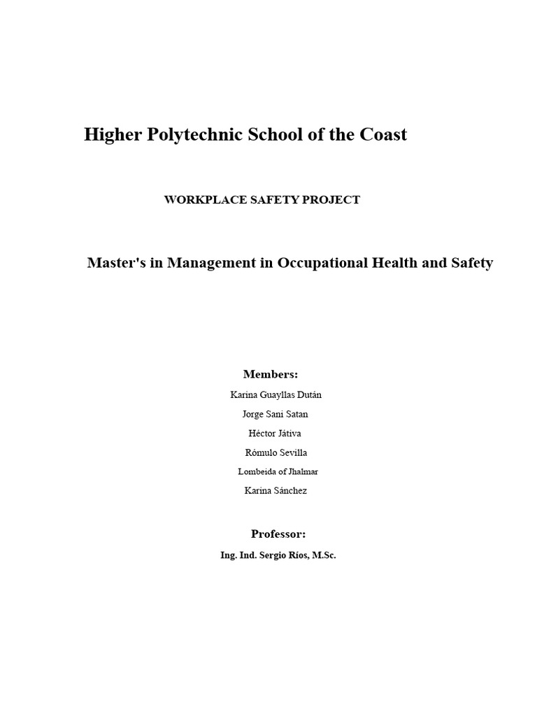 Occupational Safety Management System Guide | PDF | Occupational Safety ...