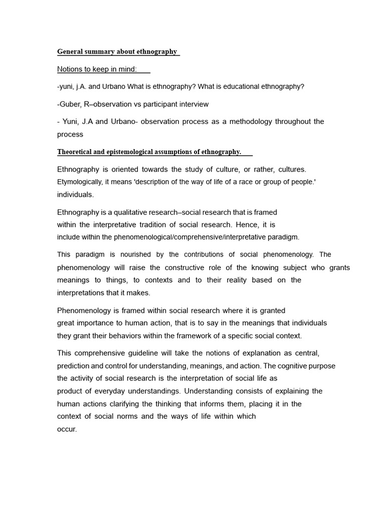 Understanding Ethnography and Its Methods | PDF | Ethnography | Field ...