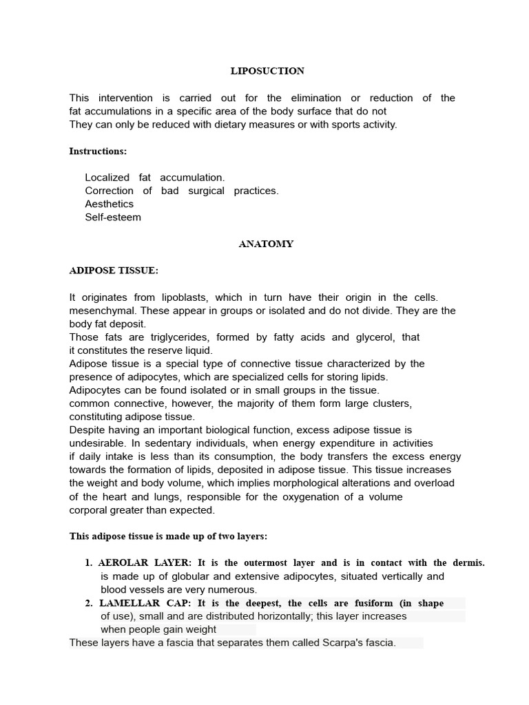 Liposuction | PDF | Adipose Tissue | Abdomen