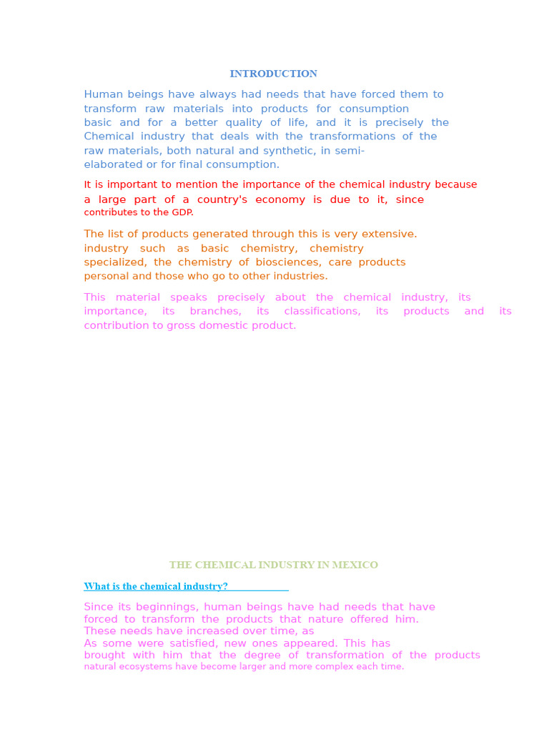 Overview of Mexico's Chemical Industry | PDF | Agriculture | Chemical ...